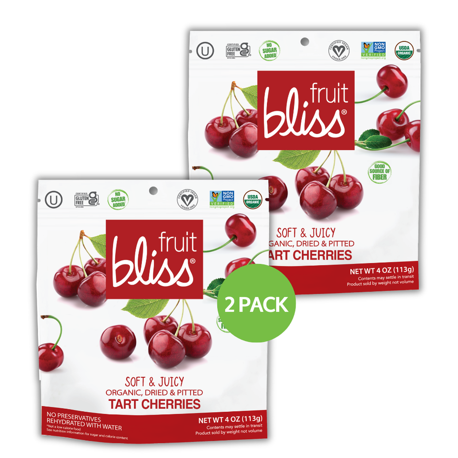 2-Pack Fruit Bliss Organic Tart Cherries Snacks (4 oz. each)